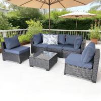 China Factory Wholesale Free Combination Rattan Coffee Table and Chairs Set Garden Outdoor Furniture Steel Wicker Sofa Sets for sale