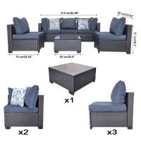 China Factory Wholesale Free Combination Rattan Coffee Table and Chairs Set Garden Outdoor Furniture Steel Wicker Sofa Sets for sale