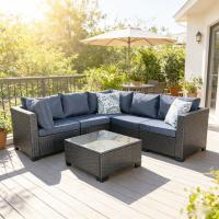 China Factory Wholesale Free Combination Rattan Coffee Table and Chairs Set Garden Outdoor Furniture Steel Wicker Sofa Sets for sale