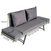 China Factory Wholesale Garden Furniture Outdoor Wicker Rattan Furniture Functional Lounge Chair Armrest Movable Garden Bench for sale