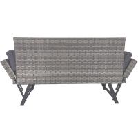 China Factory Wholesale Garden Furniture Outdoor Wicker Rattan Furniture Functional Lounge Chair Armrest Movable Garden Bench for sale