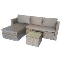 China Factory Cheap Concise Style Outdoor Garden Leisure Patio Furniture Set Rattan Wicker Corner Sofa Chair and Coffee Table for sale