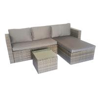 China Factory Cheap Concise Style Outdoor Garden Leisure Patio Furniture Set Rattan Wicker Corner Sofa Chair and Coffee Table for sale