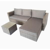 China Factory Cheap Concise Style Outdoor Garden Leisure Patio Furniture Set Rattan Wicker Corner Sofa Chair and Coffee Table for sale
