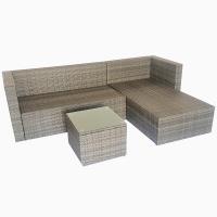 China Factory Cheap Concise Style Outdoor Garden Leisure Patio Furniture Set Rattan Wicker Corner Sofa Chair and Coffee Table for sale
