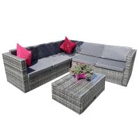 China Furniture Wholesaler Outdoor Living Seating Sectional Poly Rattan Wicker Garden Sofa Storage Conversation Patio Corner Set for sale