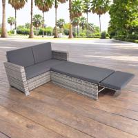 China Furniture Wholesaler Outdoor Living Seating Sectional Poly Rattan Wicker Garden Chair China Customized Love Chair and Bench for sale