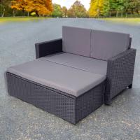 China Furniture Wholesaler Outdoor Living Seating Sectional Poly Rattan Wicker Garden Chair China Customized Love Chair and Bench for sale