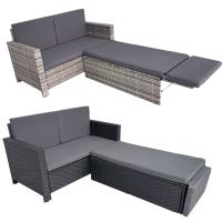 China Furniture Wholesaler Outdoor Living Seating Sectional Poly Rattan Wicker Garden Chair China Customized Love Chair and Bench for sale