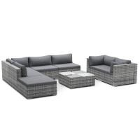 China Wholesale Wicker Outdoor Sectional Lounge Set Rattan Outdoor Furniture Conversation Leisure Sofa Set for sale
