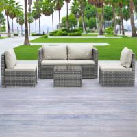 China Furniture Wholesaler Outdoor Living Seating Sectional Poly Rattan Wicker Free Combination  Garden Sofa for sale