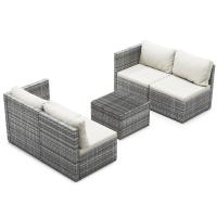China Furniture Wholesaler Outdoor Living Seating Sectional Poly Rattan Wicker Free Combination  Garden Sofa for sale