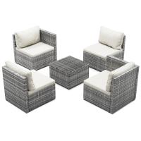 China Furniture Wholesaler Outdoor Living Seating Sectional Poly Rattan Wicker Free Combination  Garden Sofa for sale