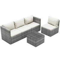China Furniture Wholesaler Outdoor Living Seating Sectional Poly Rattan Wicker Free Combination  Garden Sofa for sale