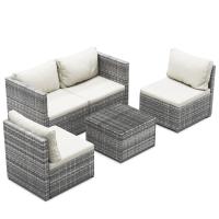 China Furniture Wholesaler Outdoor Living Seating Sectional Poly Rattan Wicker Free Combination  Garden Sofa for sale
