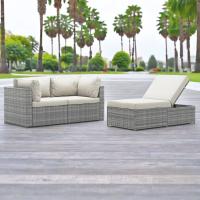 China Rattan Outdoor Garden Lounge Hot Sale Wicker PE Waterproof Custom Rattan Sofa and Lounger Set Multi Function Outdoor Furniture for sale