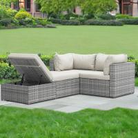 China Rattan Outdoor Garden Lounge Hot Sale Wicker PE Waterproof Custom Rattan Sofa and Lounger Set Multi Function Outdoor Furniture for sale