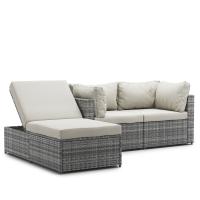 China Rattan Outdoor Garden Lounge Hot Sale Wicker PE Waterproof Custom Rattan Sofa and Lounger Set Multi Function Outdoor Furniture for sale