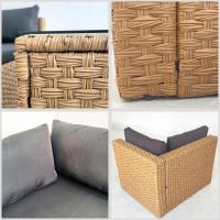 China Factory Direct Sales Rattan Corner Sofas 5 Pieces Set Corner Ottoman Storage Table Patio Furniture Garden Set Outdoor Furniture for sale