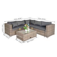 China Set of 4 Wide Rattan Metal Frames Hot Sale Garden Furniture Set with Storage Table for sale