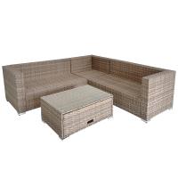 China Set of 4 Wide Rattan Metal Frames Hot Sale Garden Furniture Set with Storage Table for sale