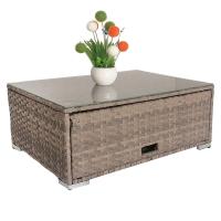 China Set of 4 Wide Rattan Metal Frames Hot Sale Garden Furniture Set with Storage Table for sale