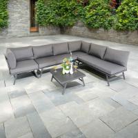 China Patio Balcony Outdoor Furniture Set of 5 Knock Down Structure Popular High Quality Aluminum Garden Sofa Set for sale