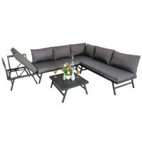 China Patio Balcony Outdoor Furniture Set of 5 Knock Down Structure Popular High Quality Aluminum Garden Sofa Set for sale