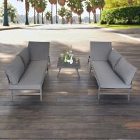 China Patio Balcony Outdoor Furniture Set of 5 Knock Down Structure Popular High Quality Aluminum Garden Sofa Set for sale