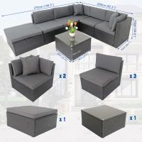 China Outdoor Furniture Modern Garden Set Luxury Commercial  Wicker Sectional Patio Leisure Sofas for sale