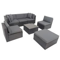 China Outdoor Furniture Modern Garden Set Luxury Commercial  Wicker Sectional Patio Leisure Sofas for sale