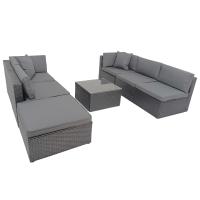 China Outdoor Furniture Modern Garden Set Luxury Commercial  Wicker Sectional Patio Leisure Sofas for sale