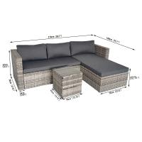 China Garden Furniture Outdoor Low Price Wicker Garden Outdoor Plastic Rattan Sofa With Chaise Lounge for sale