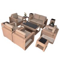 China 2026 Hot Sale PE Rattan Sofa Set Indoor Outdoor Garden Furniture Multi Person Leisure Conversation Table and Chairs for sale