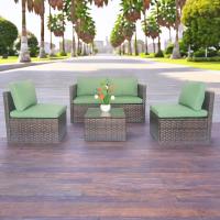 China Mini Size Cheap Price Metal Frames High Quality Wicker Leisure Conversation Rattan Furniture for sale
