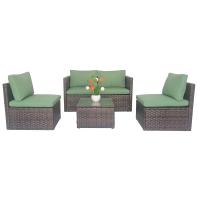 China Mini Size Cheap Price Metal Frames High Quality Wicker Leisure Conversation Rattan Furniture for sale
