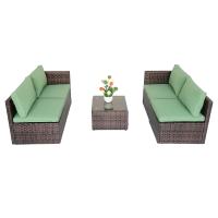 China Mini Size Cheap Price Metal Frames High Quality Wicker Leisure Conversation Rattan Furniture for sale