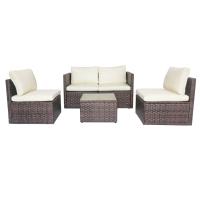 China Mini Size Cheap Price Metal Frames High Quality Wicker Leisure Conversation Garden Furniture for sale