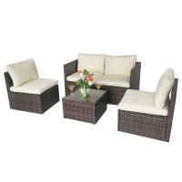 China Mini Size Cheap Price Metal Frames High Quality Wicker Leisure Conversation Garden Furniture for sale