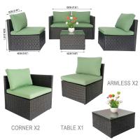 China Mini Size Cheap Price Metal Frames High Quality Wicker Garden Furniture Set of 5 Sofas for sale