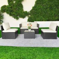 China Factory Wholesale Steel Frames High Quality Wicker Rattan Outdoor Patio Balcony Mini Size Lounge Set for sale