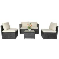 China Factory Wholesale Steel Frames High Quality Wicker Rattan Outdoor Patio Balcony Mini Size Lounge Set for sale