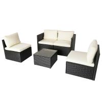China Factory Wholesale Steel Frames High Quality Wicker Rattan Outdoor Patio Balcony Mini Size Lounge Set for sale