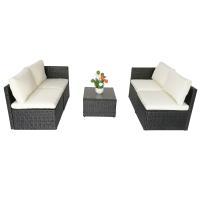 China Factory Wholesale Steel Frames High Quality Wicker Rattan Outdoor Patio Balcony Mini Size Lounge Set for sale