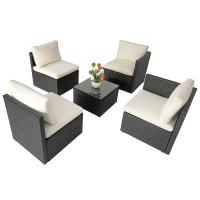 China Factory Wholesale Steel Frames High Quality Wicker Rattan Outdoor Patio Balcony Mini Size Lounge Set for sale
