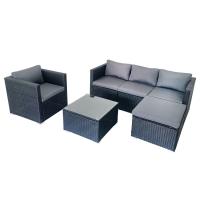 China 2026 Hot Factory Hot Sale Made in China Patio Balcony Bistro Knock Down Steel Frame Set of 4 Rattan Garden Conversation Sofas for sale