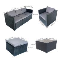 China 2026 Hot Factory Hot Sale Made in China Patio Balcony Bistro Knock Down Steel Frame Set of 4 Rattan Garden Conversation Sofas for sale