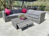 China All Weather PE Wicker Rattan Outdoor Sectional Furniture L-Shaped Corner Patio Sofa Conversation Outdoor Furniture Set for sale