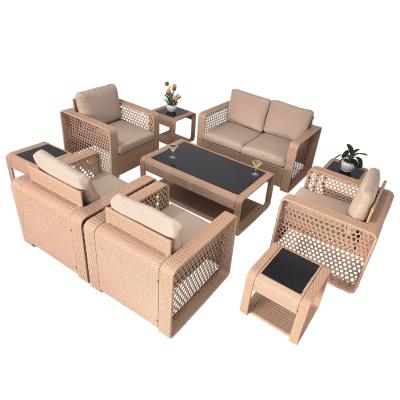 China 2026 New Style Rattan Wicker Garden Leisure Conversation Table and Chairs Sofa Set for sale