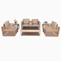 China Factory New Style Set of 7 New Style Garland Weaving Rattan Wicker Garden Conversation Sofa Sets for sale